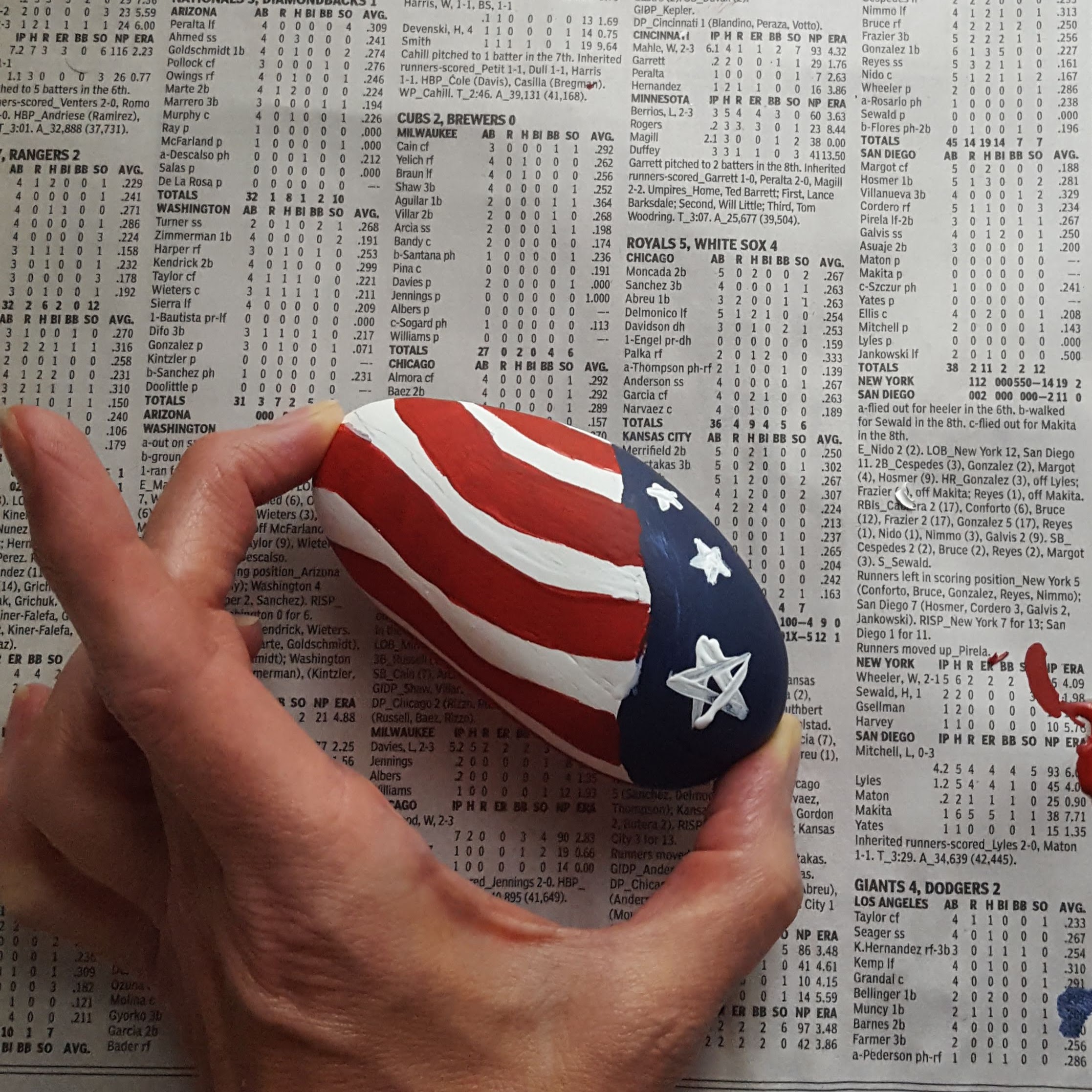 How to Make Amazing Painted Patriotic Rocks – Team Colors By Carrie