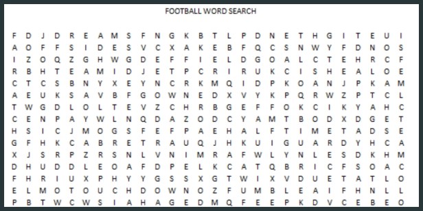 Super Bowl Party Games – FREE Football Word Search – Team Colors By Carrie