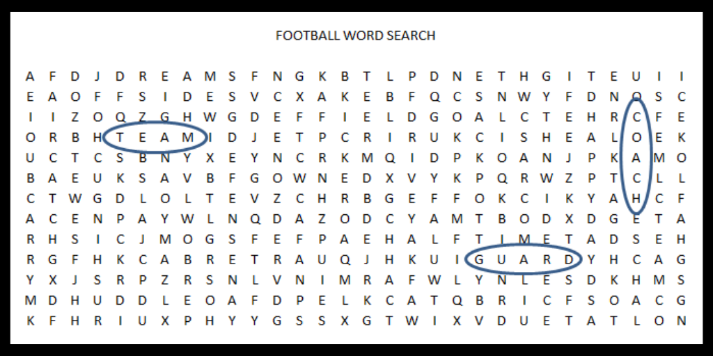 Football Party Games – A Word Search for the Kids! – Team Colors By Carrie