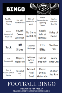 How to Play Football Bingo, with FREE Cards to get Started! – Team ...