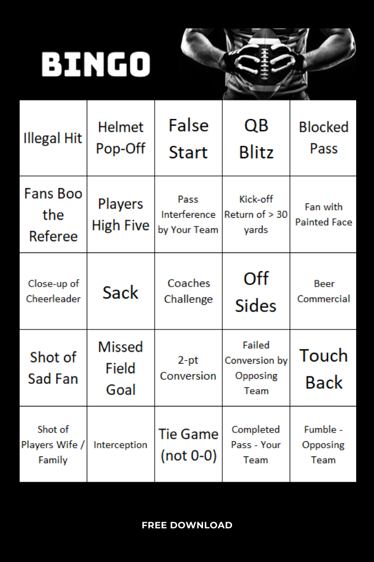 How to Play Football Bingo, with FREE Cards to get Started! – Team ...