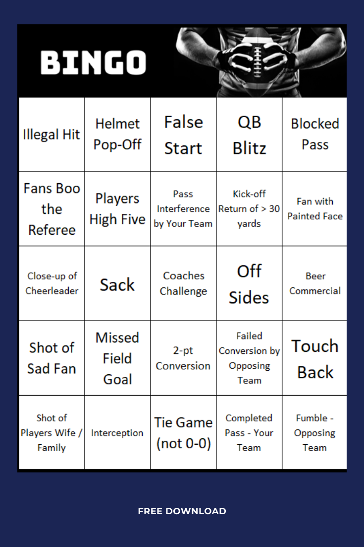 How to Play Football Bingo, with FREE Cards to get Started! – Team ...