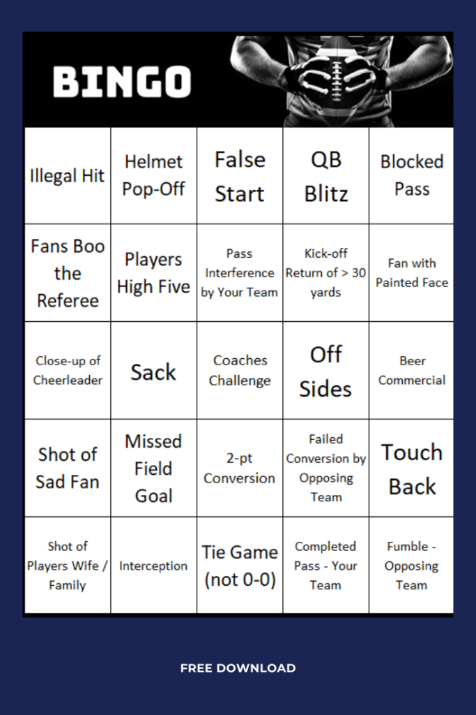 How to Play Football Bingo, with FREE Cards to get Started! – Team ...