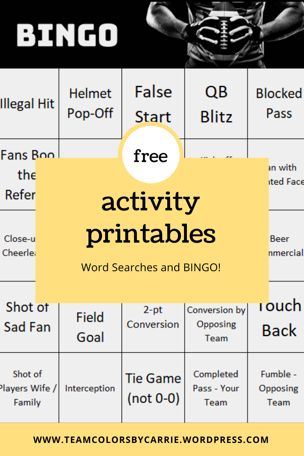 Indoor Activities to Download and Print for FREE – Team Colors By Carrie
