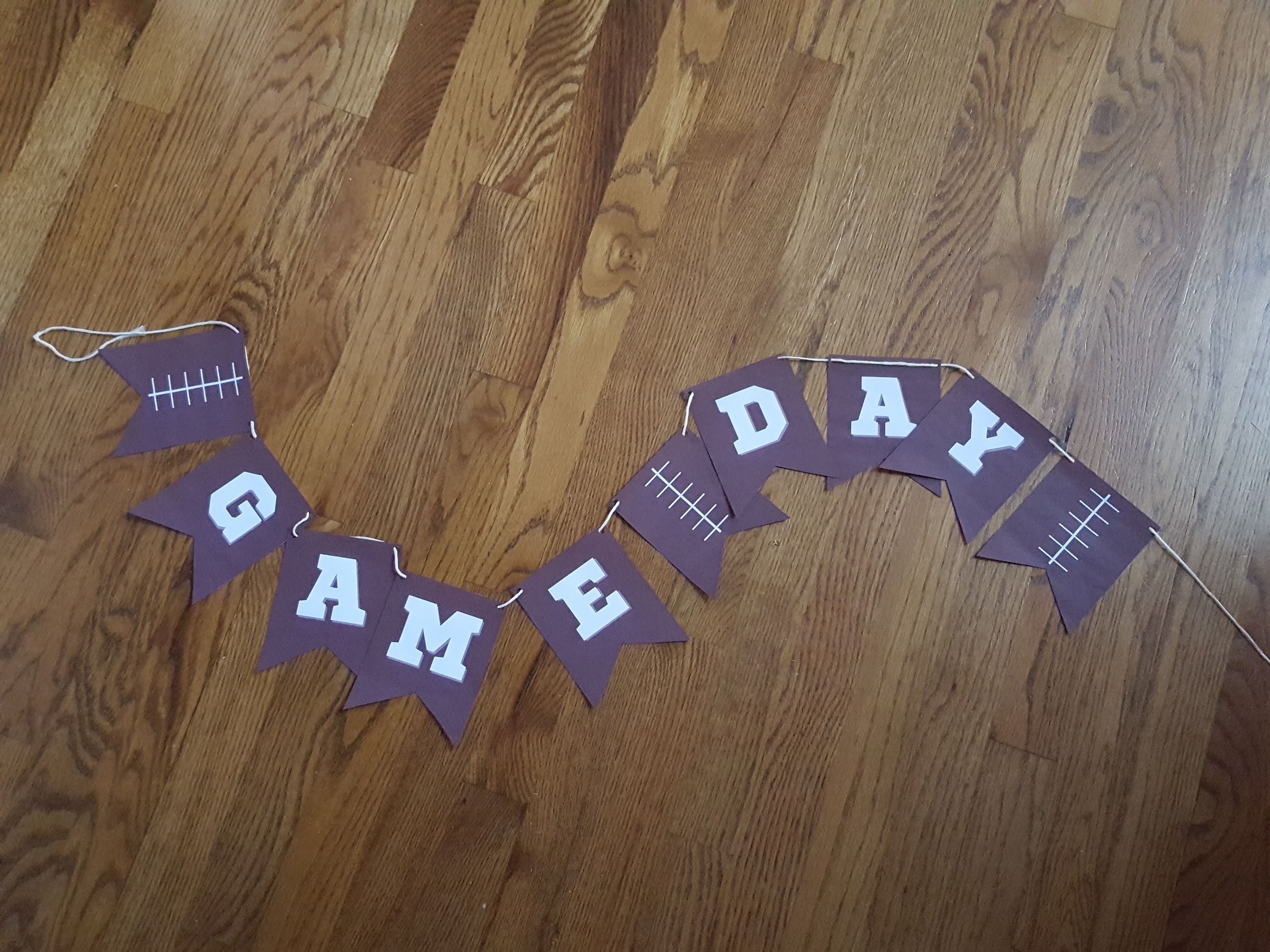 Football Game Day Party Banner – Free Download – Team Colors By Carrie
