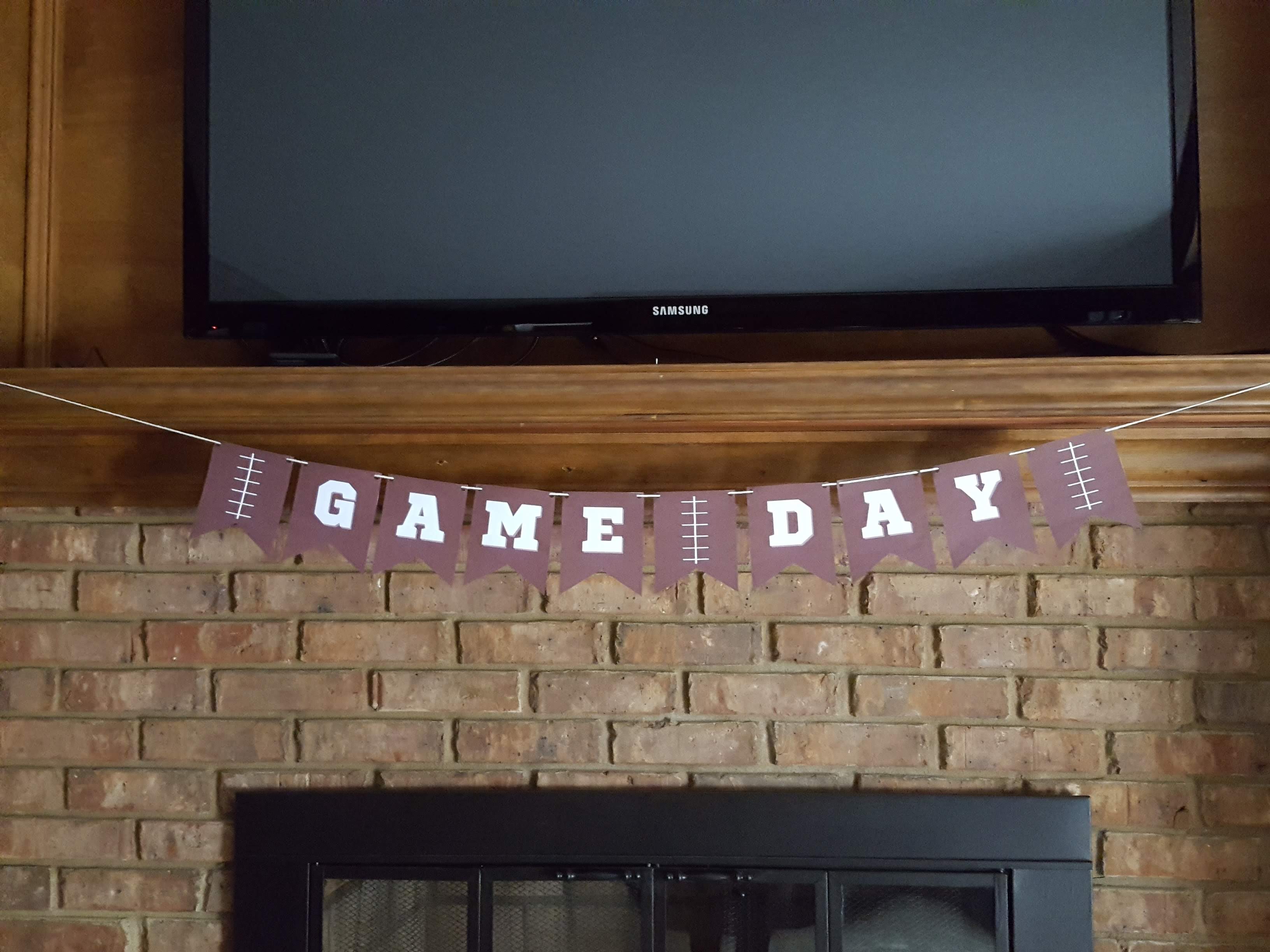 Football Game Day Party Banner – Free Download – Team Colors By Carrie