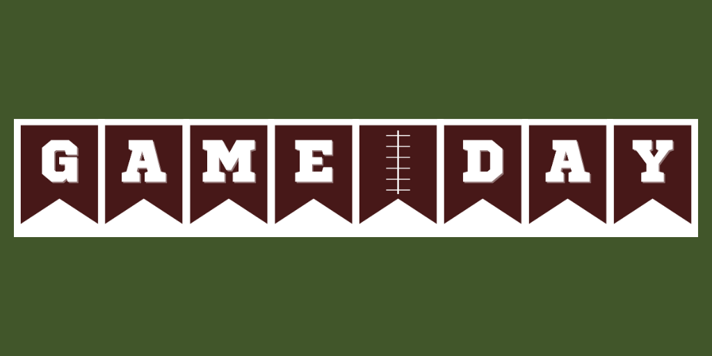 Football Game Day Party Banner – Free Download – Team Colors By Carrie