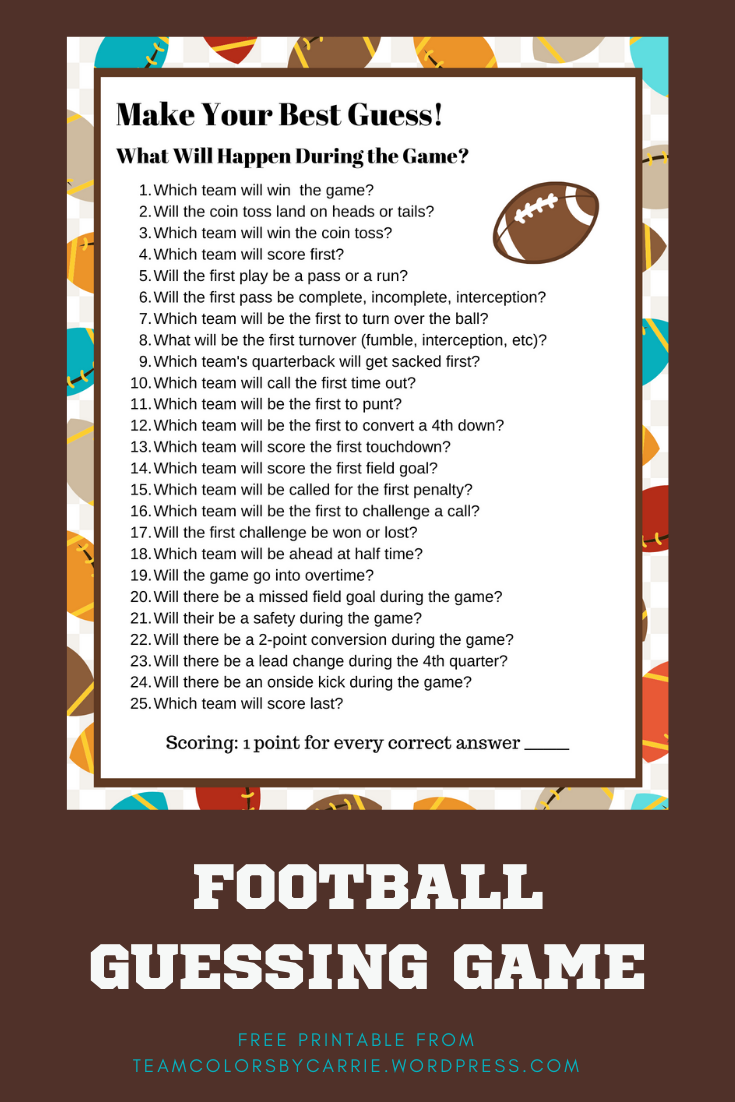 A FREE Guessing Game to Make Any Football Party More Exciting – Team ...
