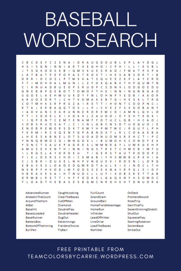 Hit a Grand Slam with a Baseball Playoffs 2024 Word Search Puzzle ...