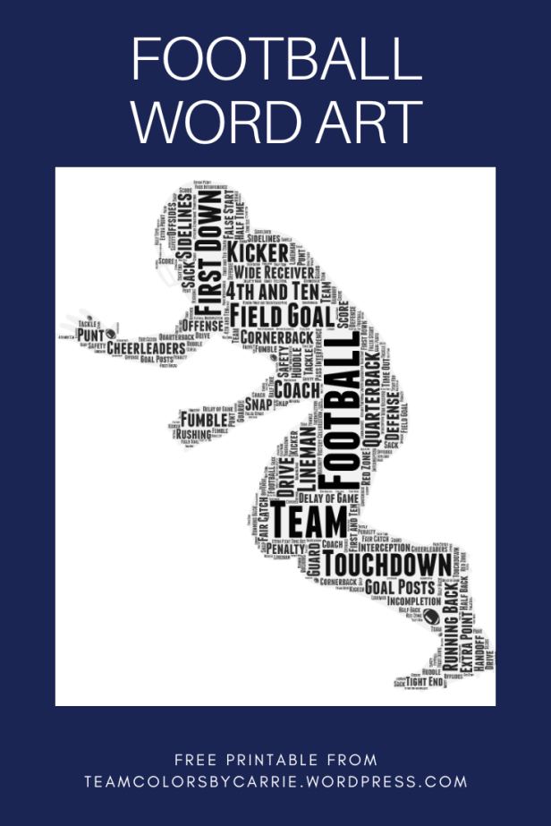 Football Spirit at Home: Download Your Free Word Art Printables! – Team ...